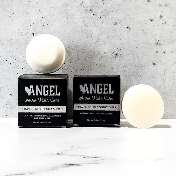 Travel Size Angel Aura Shampoo & Conditioner Set | Fine Curls | Volumi ...
